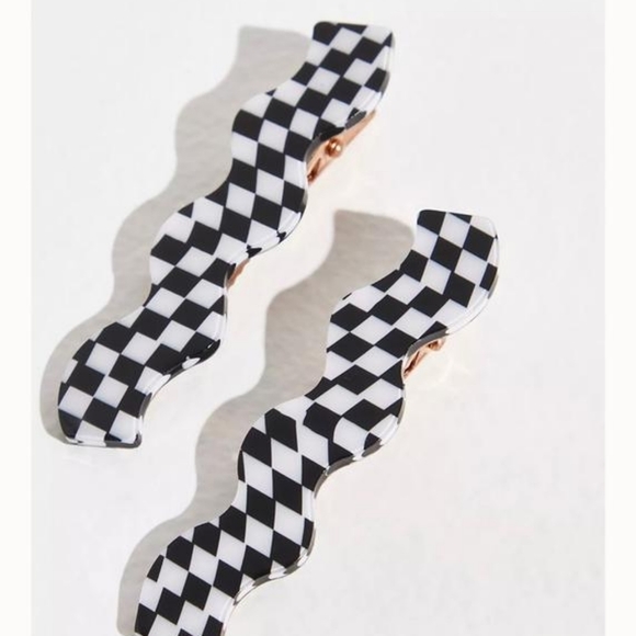 Free People | Accessories | Nwt Free People Set Of 2 Checkered Hair ...